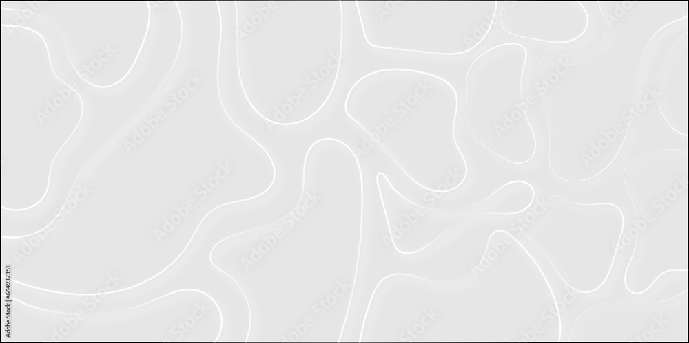 Abstract wavy line 3d paper cut white background. Topographic canyon ...