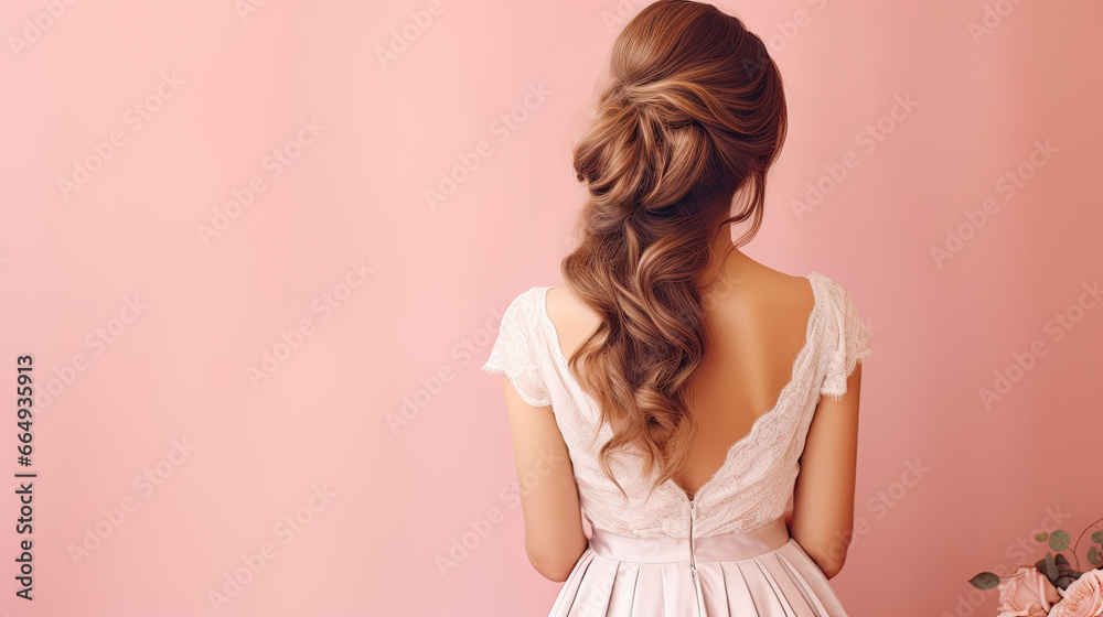 Portrait of a beautiful woman as bride. Beauty hair. Wedding hairstyle ...