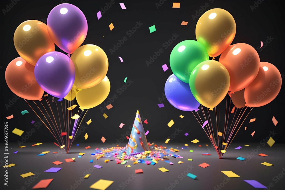 Festive Balloon Bash - Colorful Balloons Party Celebration Background ...