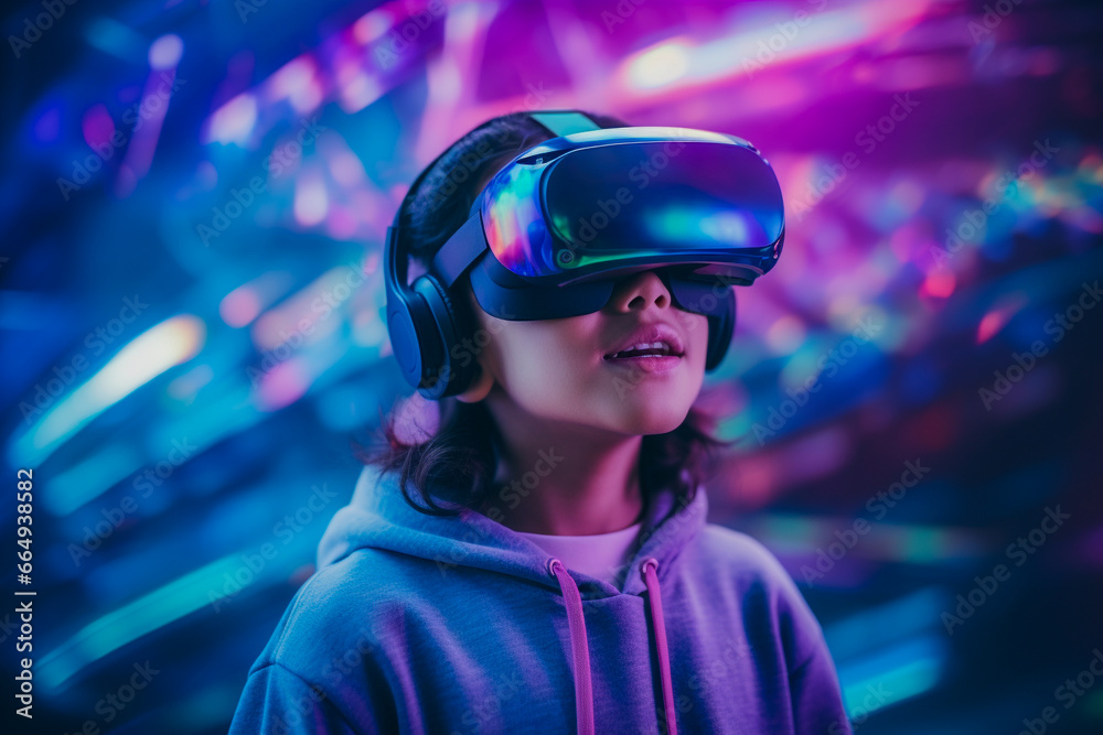 New generation Kids Using VR Headsets to Immerse Into New VR Gaming ...
