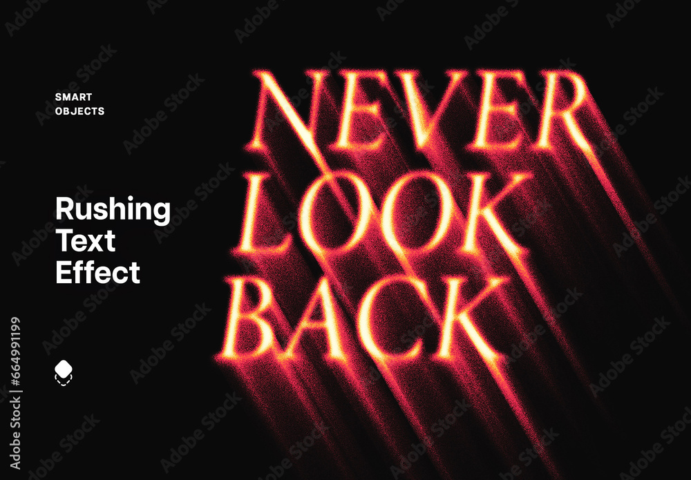 Rushing Text Effect Mockup Stock Template | Adobe Stock