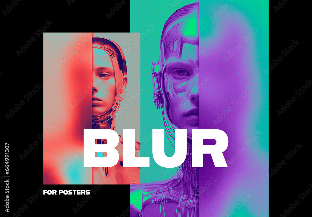 Side Blur Poster Photo Effect Mockup With Generative Ai Preview Stock Template Adobe Stock