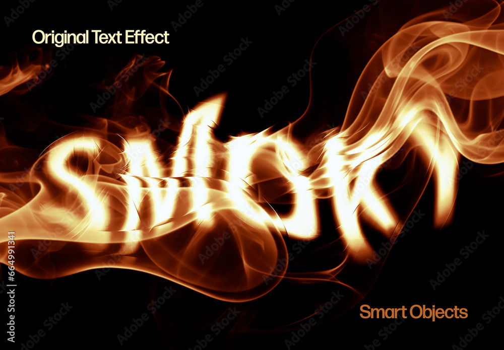 Smoke Text Effect Mockup With Generative AI Stock Template | Adobe Stock