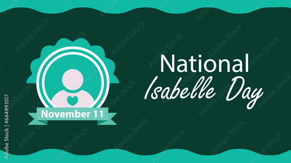 National Isabelle Day vector banner design with geometric shapes and ...