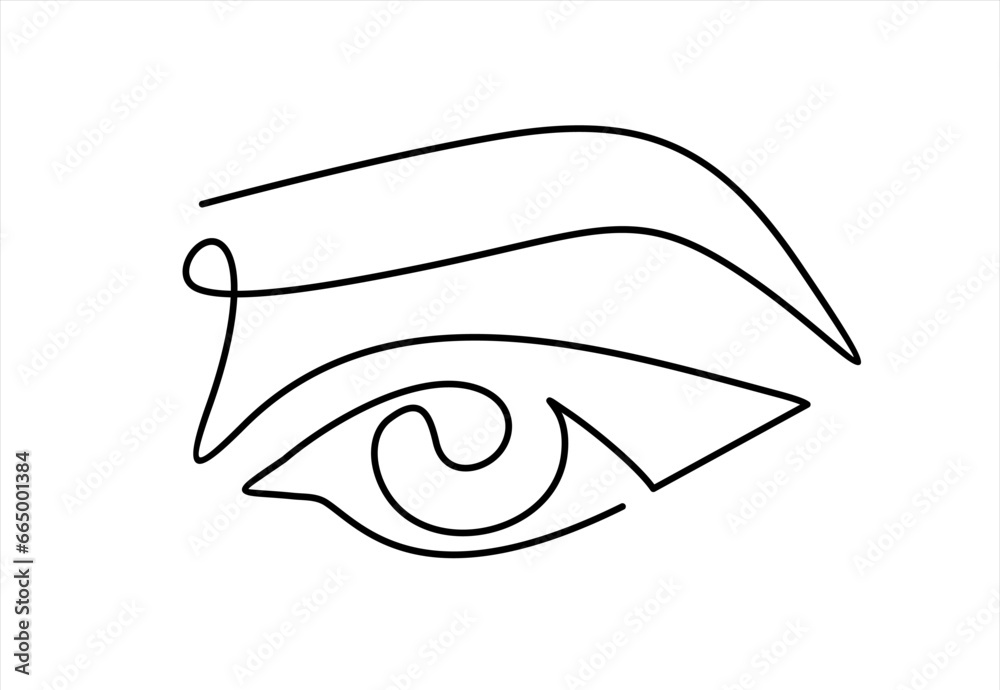 Single continuous one line art female watch eye. Beauty salon woman ...