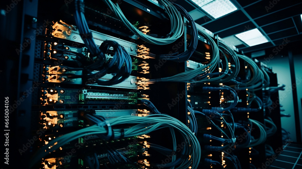 Professional LAN Ethernet Gigabyte switch cable management in server ...