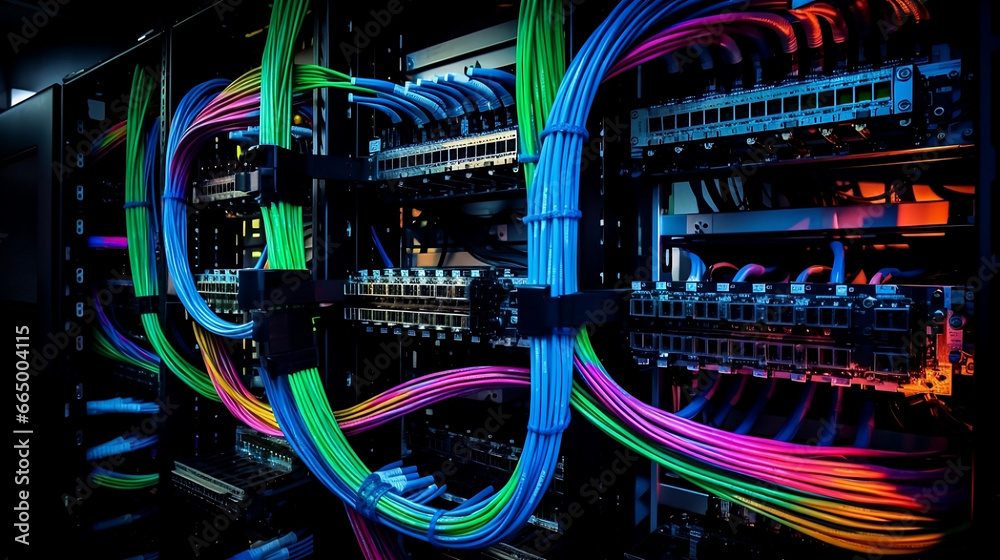 Professional LAN Ethernet Gigabyte switch cable management in server ...