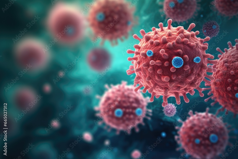 Exploring the unseen: an image of the virus under the microscope. Stock ...