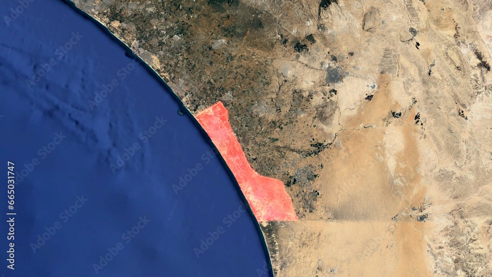 A 3D satellite image map of the earth showing the Gaza Strip in ...