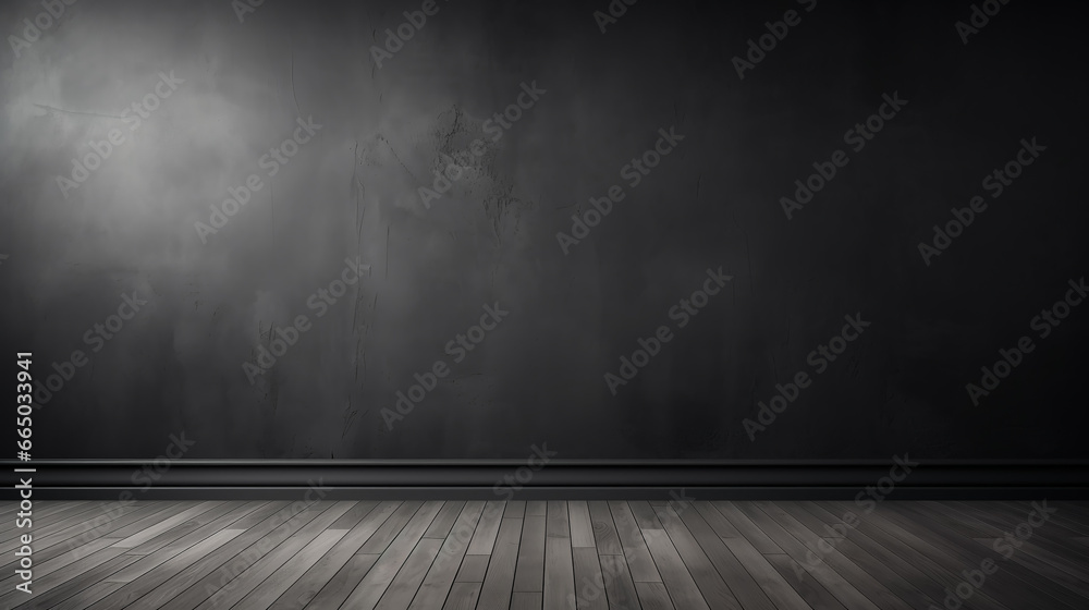 Dark fray loft Room interior empty space background mock up, room walls ...