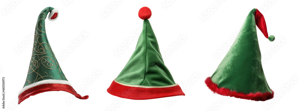 Set of elf hats isolated on transparent background. Stock Photo | Adobe ...