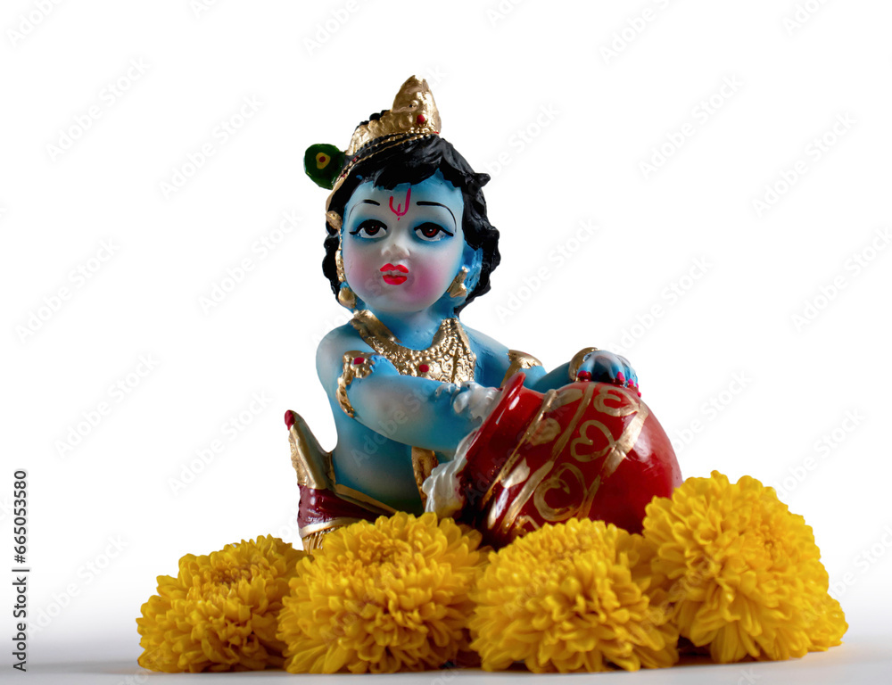 Happy Krishna Janmashtami, Lord Krishna white background Stock Photo ...