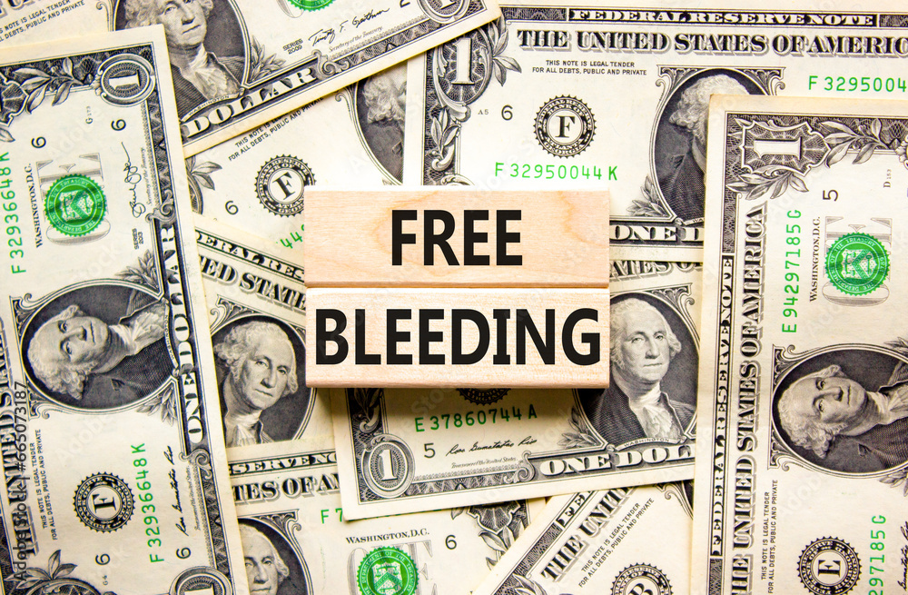 Free bleeding symbol. Concept words Free bleeding on beautiful wooden ...