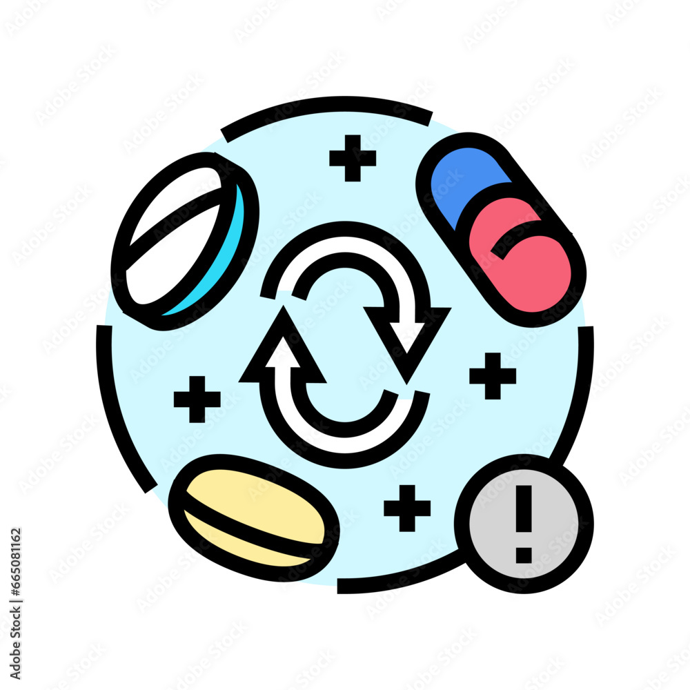 drug interaction pharmacist color icon vector. drug interaction ...