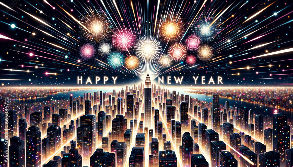 Amidst a glittering city skyline, 2024 rings in with joy and merriment ...