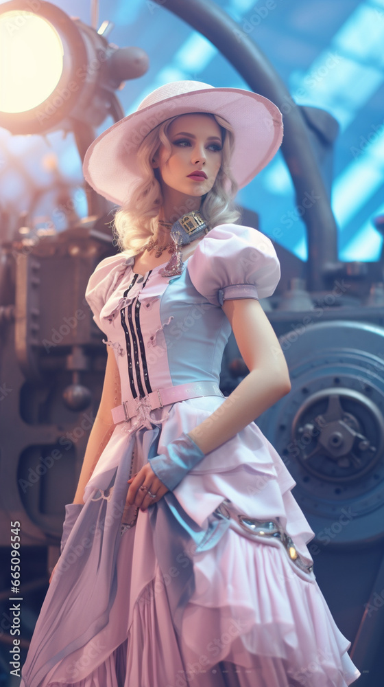 Top model Girl, full body, Steampunk, Mechanic Pirate Style Dress in ...