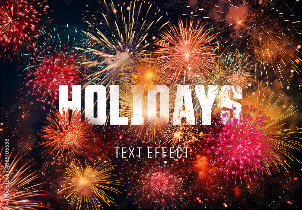 Fireworks Text Effect Stock Template | Adobe Stock
