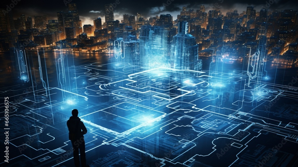 hyper-realistic scene illustrating the artistry of Cybersecurity, where ...