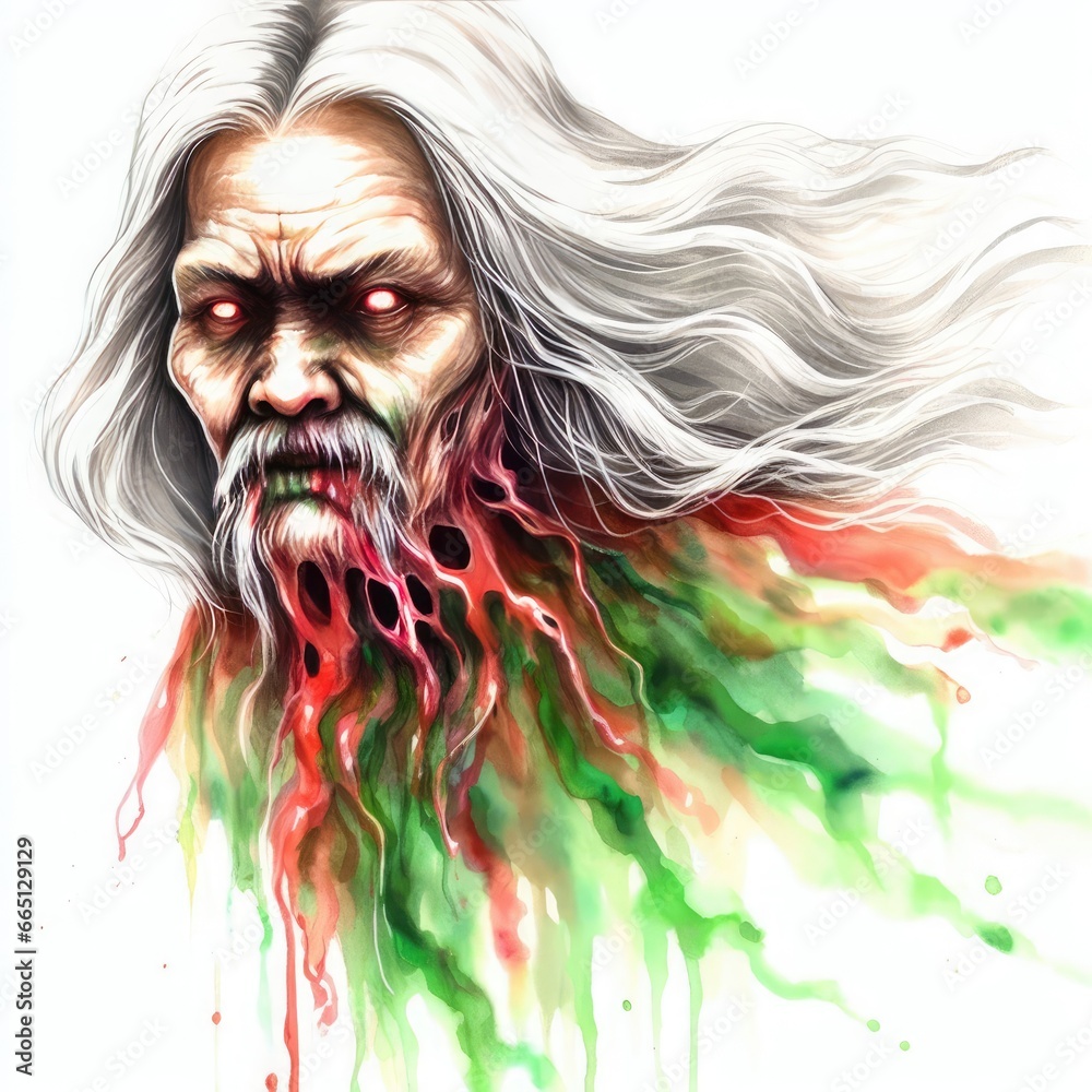 “Giant ghost or Krasue ghost”, a scary old ghost who eats raw food ...