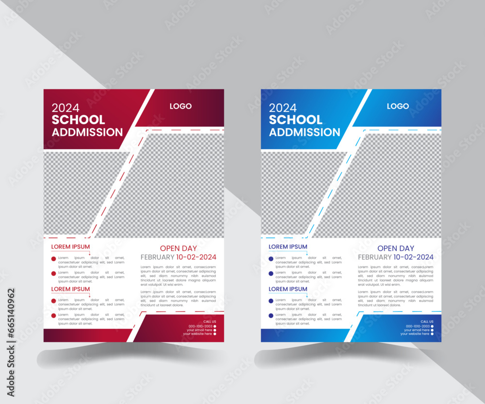 School admission Flyer Template, Book Cover, A4 Size Layout, Leaflet ...