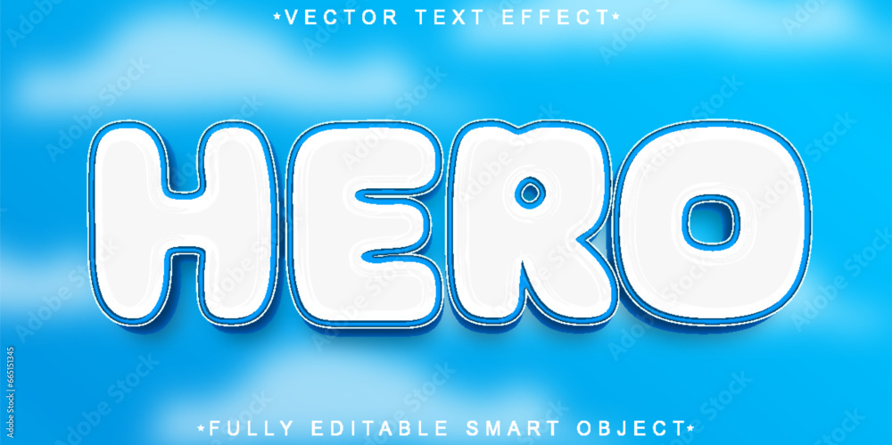 Cartoon Hero Vector Fully Editable Smart Object Text Effect Stock ...
