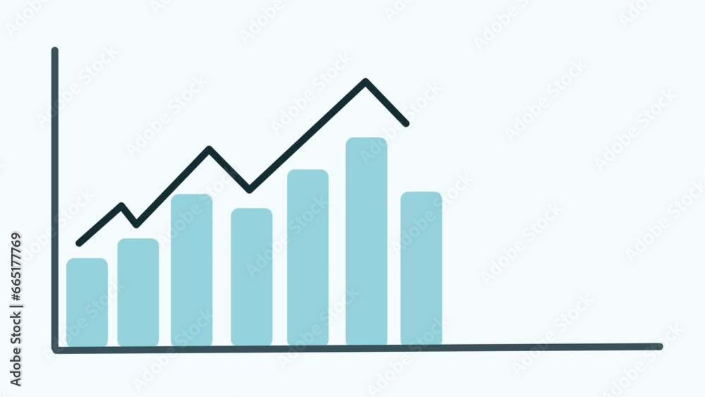 Animation of a graph portraying increasing inflation. Chart rises to ...