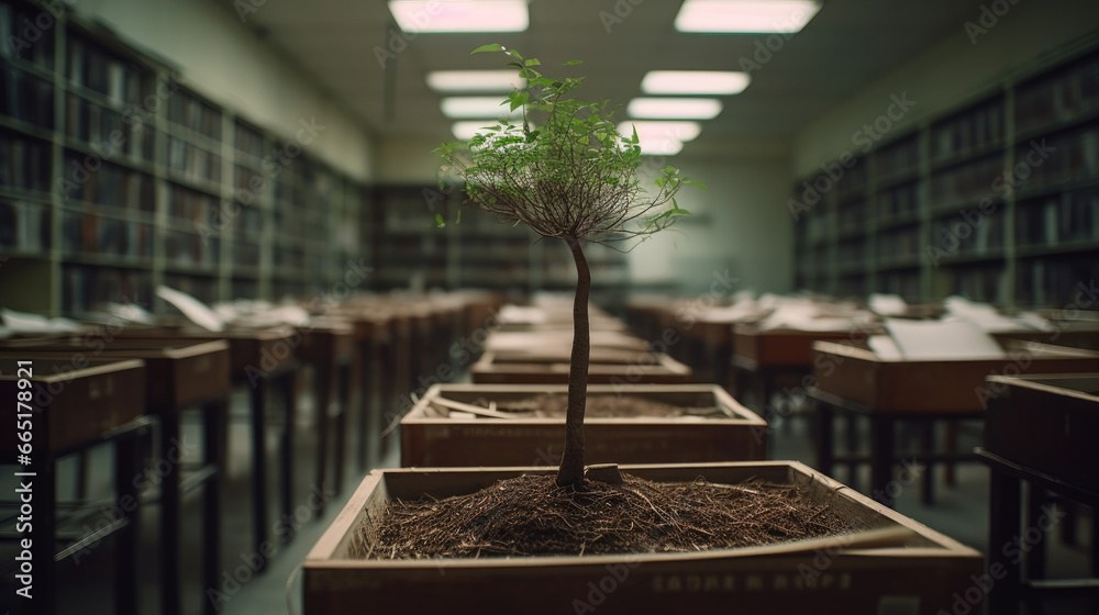 World philosophy day education concept with tree of knowledge planting ...