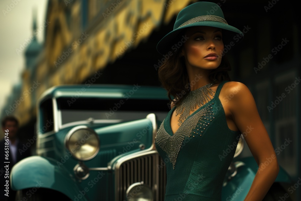 Beautiful flappers dressed in style of Roaring twenties . Vintage ...