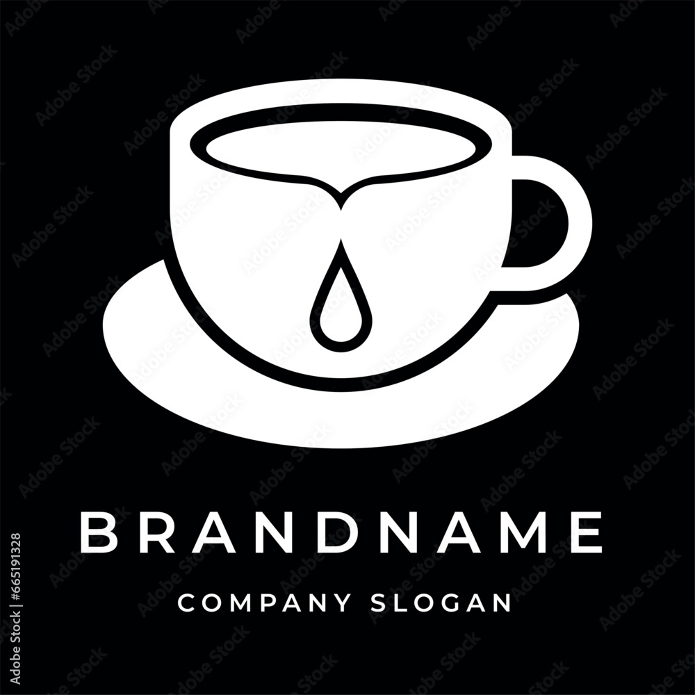 coffee cup logo, minimal coffee cup illustration, company logo, tea cup ...