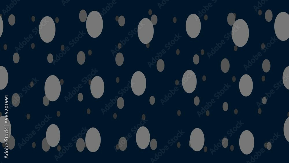 Ellipse symbols float horizontally from left to right. Parallax fly ...