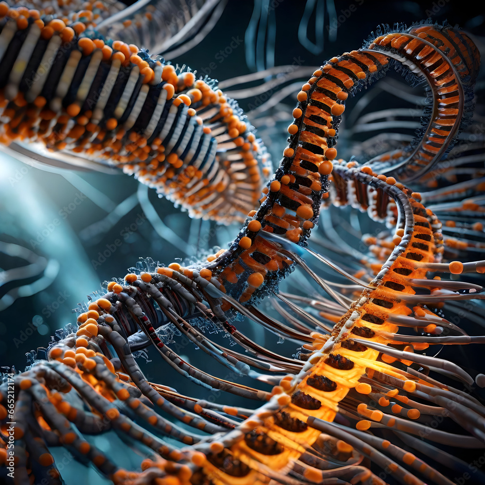 Gene Editing Elegance: The CRISPR-Cas9 system delicately modifying ...