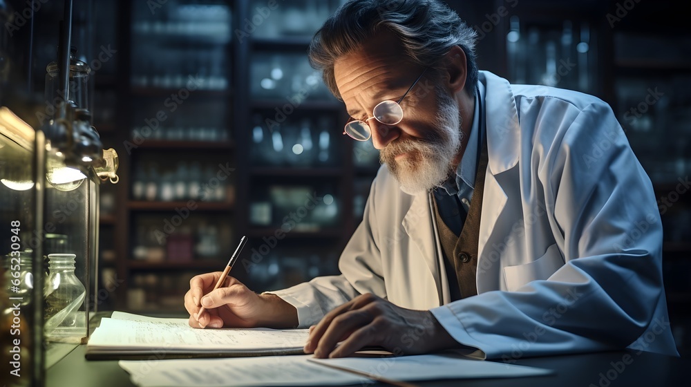 Reflective Elderly Doctor: Jotting Insights in Lab Notebook Amidst Deep ...