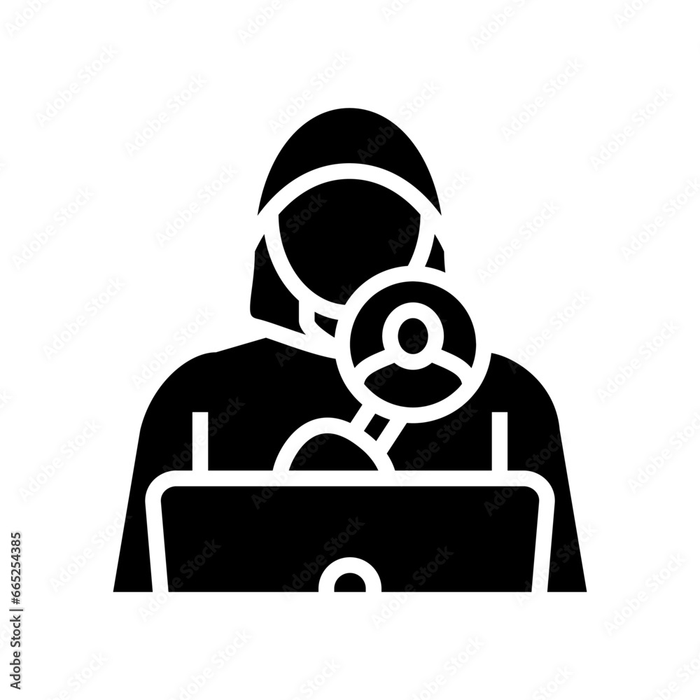 cyberstalking cyberbullying glyph icon vector. cyberstalking ...