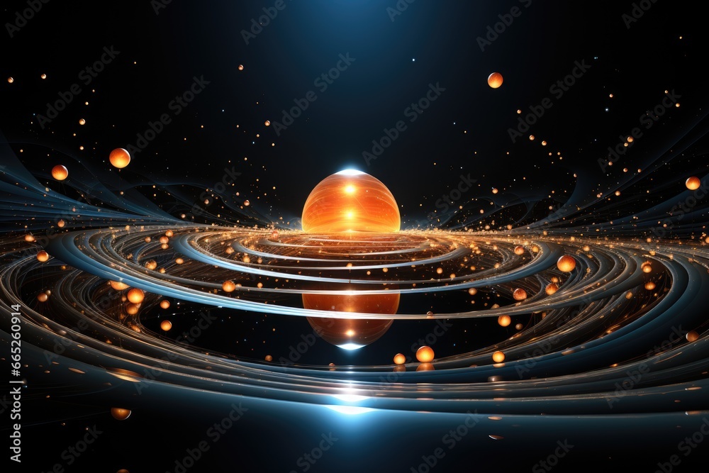 Gravity distortion, bending spacetime visualization. Stock Photo ...