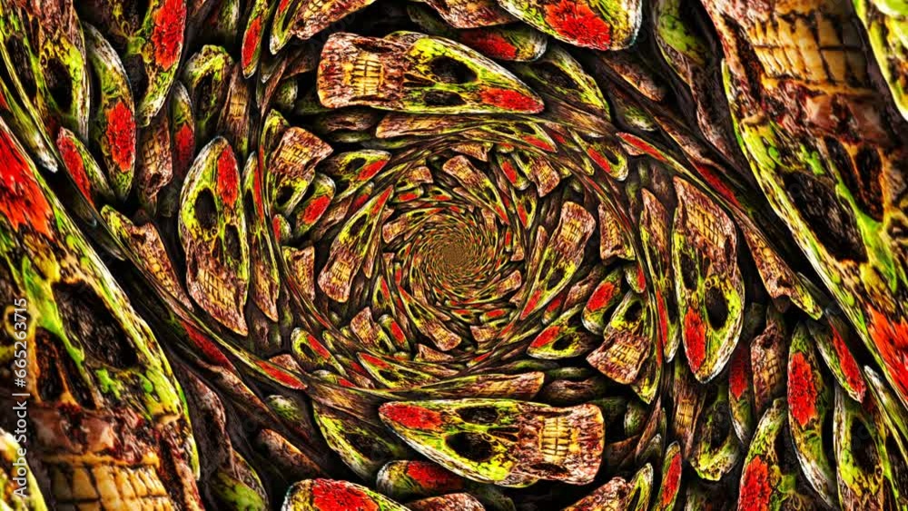 Mexican Day of the Dead Skulls Tunnel Animation, Background, Loop Stock ...