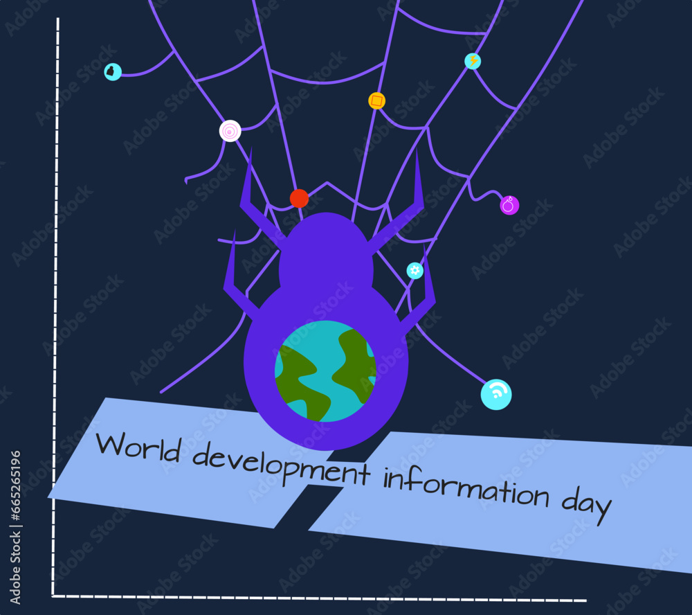 vector illustration of spider webs and technology to commemorate World ...