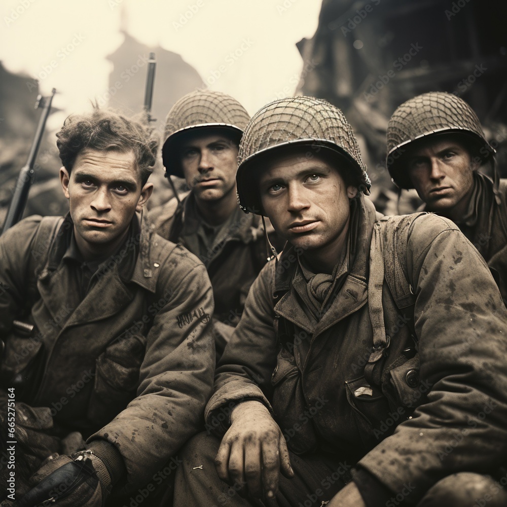 WWII American Soldiers Portrait Archival Photo Historical Reenactment ...