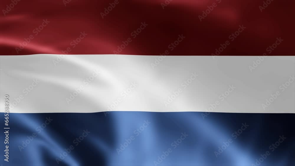 Netherlands flag is waving 3D animation. Holland flag waving in the ...