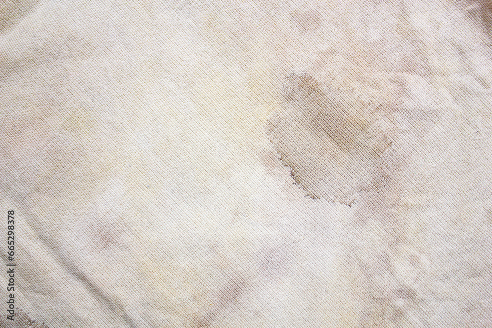 Dirty rag. Stained fabric, the surface of the fabric is stained. Fabric ...