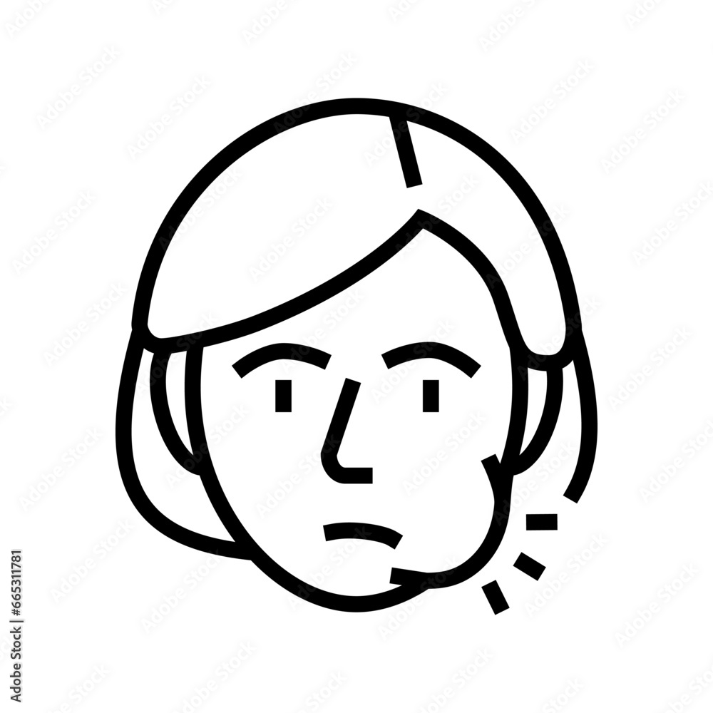 swelling face disease symptom line icon vector. swelling face disease ...