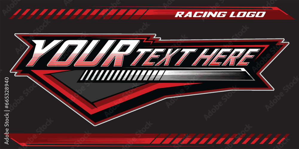 racing logo isolated in black background for business elements, screen ...