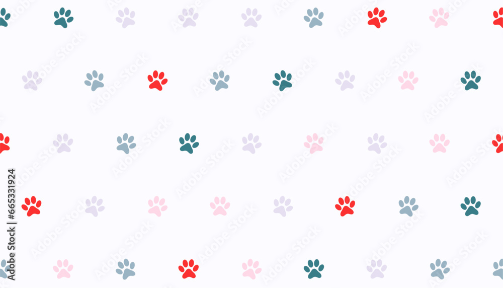 cartoon style paw print pattern background for fauna fun Stock Vector ...