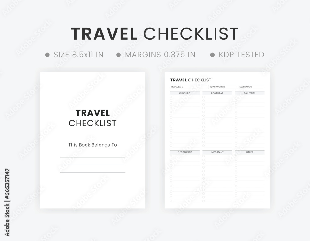 Use a Travel Checklist or Packing List for Vacation. Editable ...