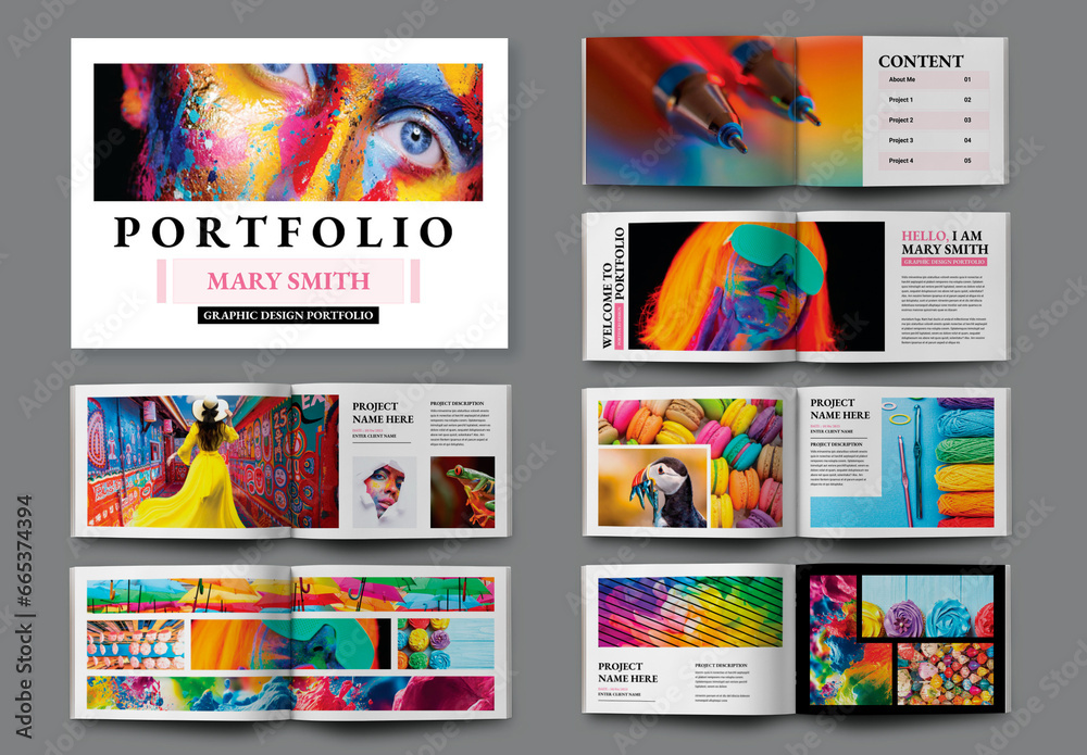 Colourful Portfolio Layout Stock Template | Adobe Stock