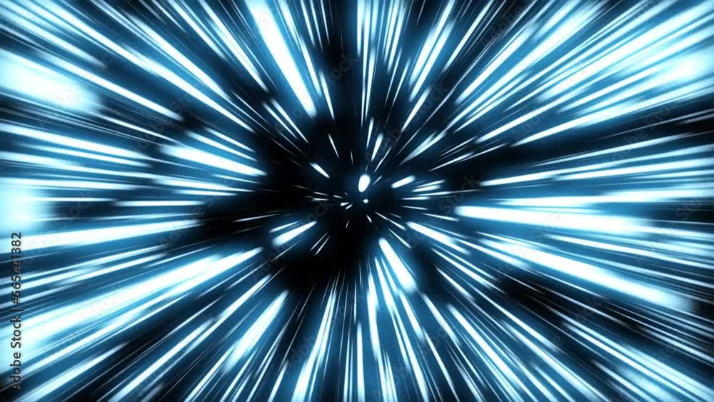 Hyperspace jump 4K animation. Flying through deep space, Universe light ...