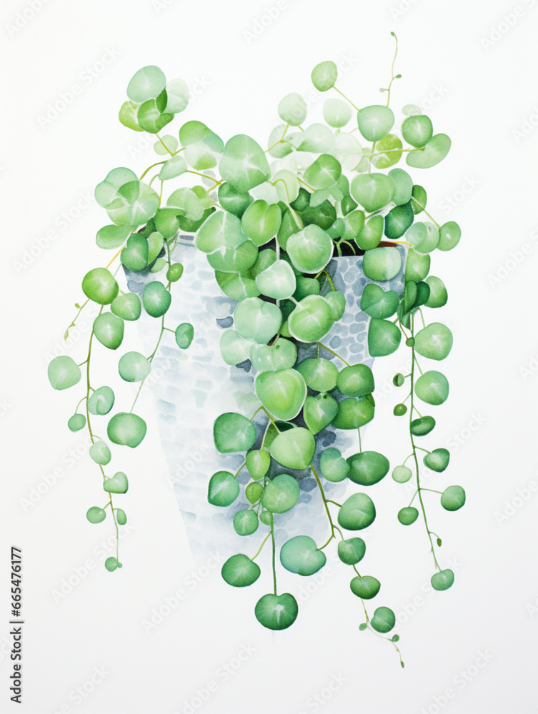 HOUSE PLANTS - Watercolour Collection { No4 } - String of Pearl and ...
