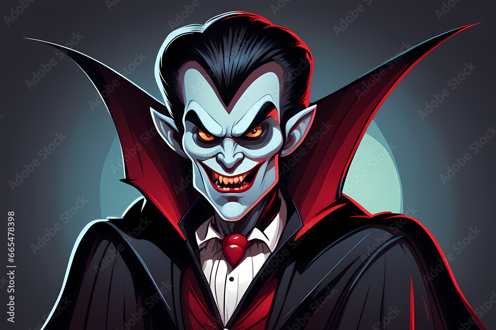 Scary halloween vampire digital art ai generative image Stock ...