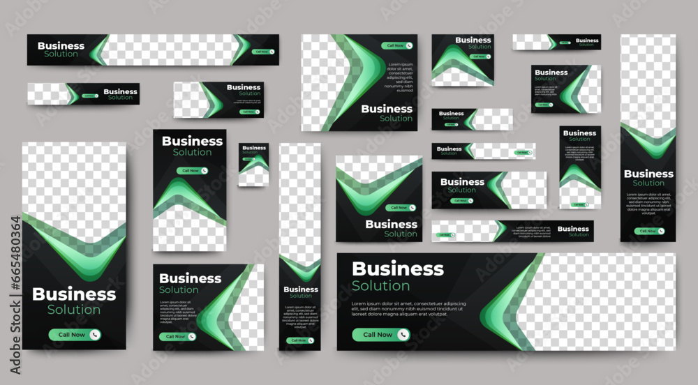 Set of promotion kit banner template design with modern and minimalist ...