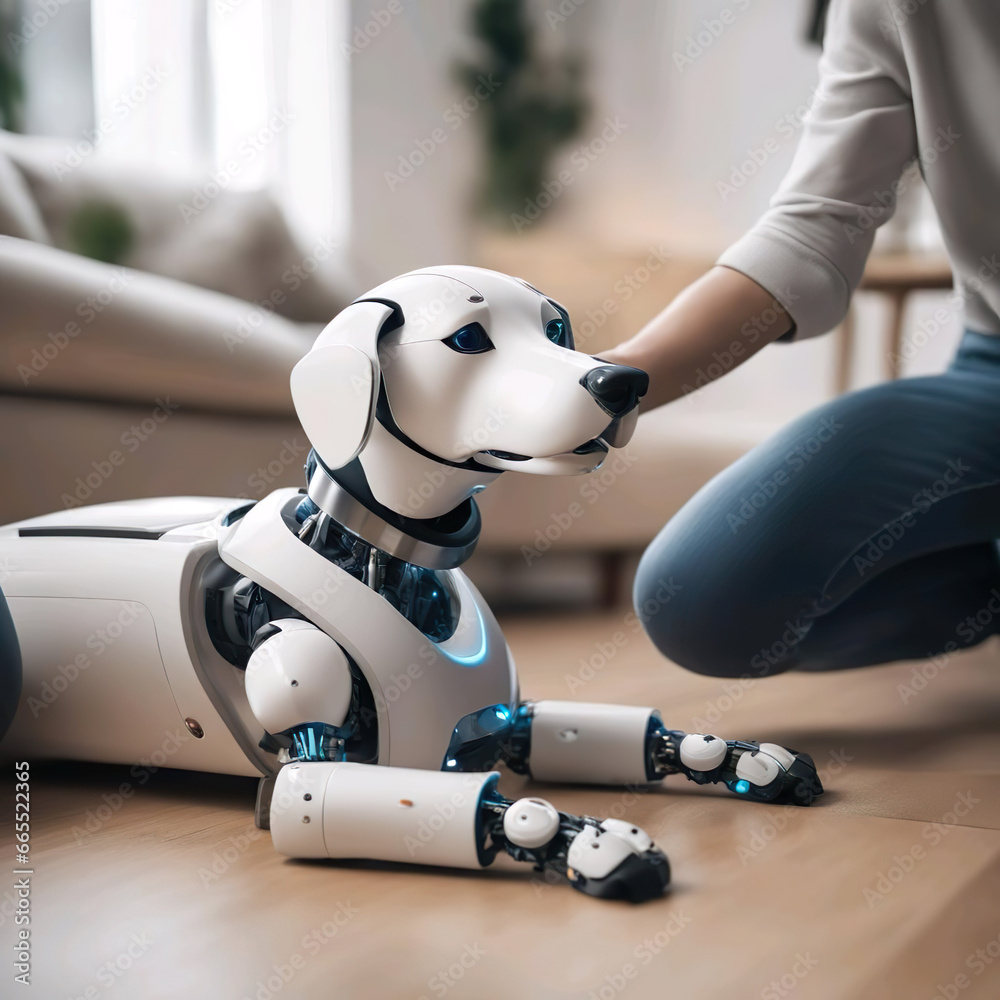 Perro robótico mascota con inteligencia artificial Stock Photo | Adobe ...