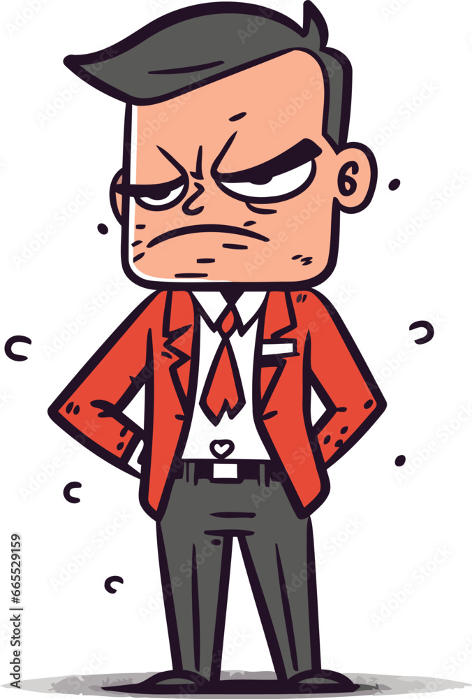 Angry Boss Cartoon Character Vector Illustration Angry Boss Cartoon